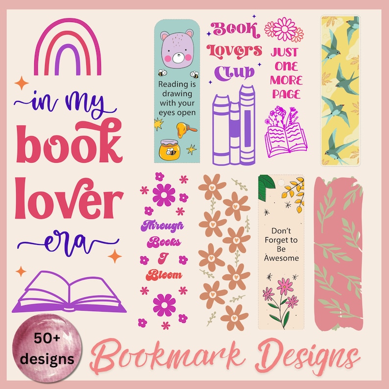 Bookmark Svg Bundle, Bookmark Template SVG, Bookmark Svg Png, Floral ...