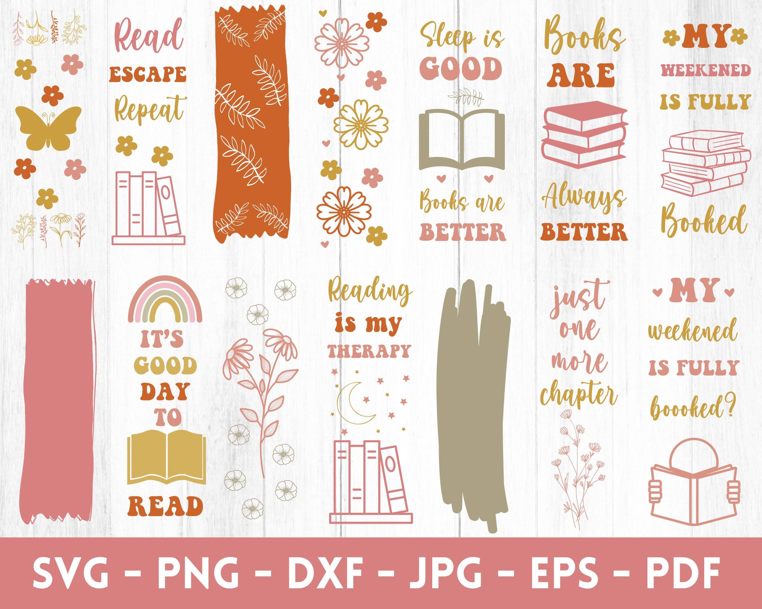 Bookmark Template SVG, Bookmark Svg Bundle, Bookmark Svg Png, Boho ...