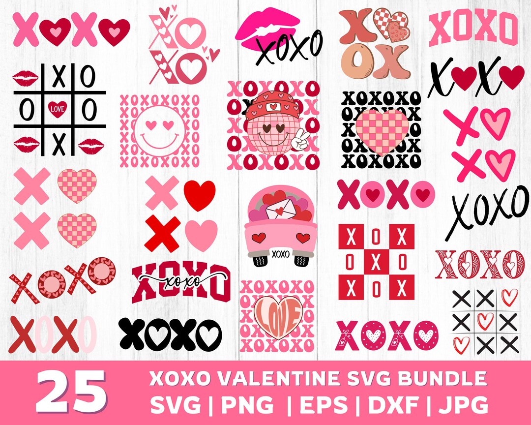 XOXO Valentines SVG Bundle, Xoxo Png, Valentines Day Love Png ...