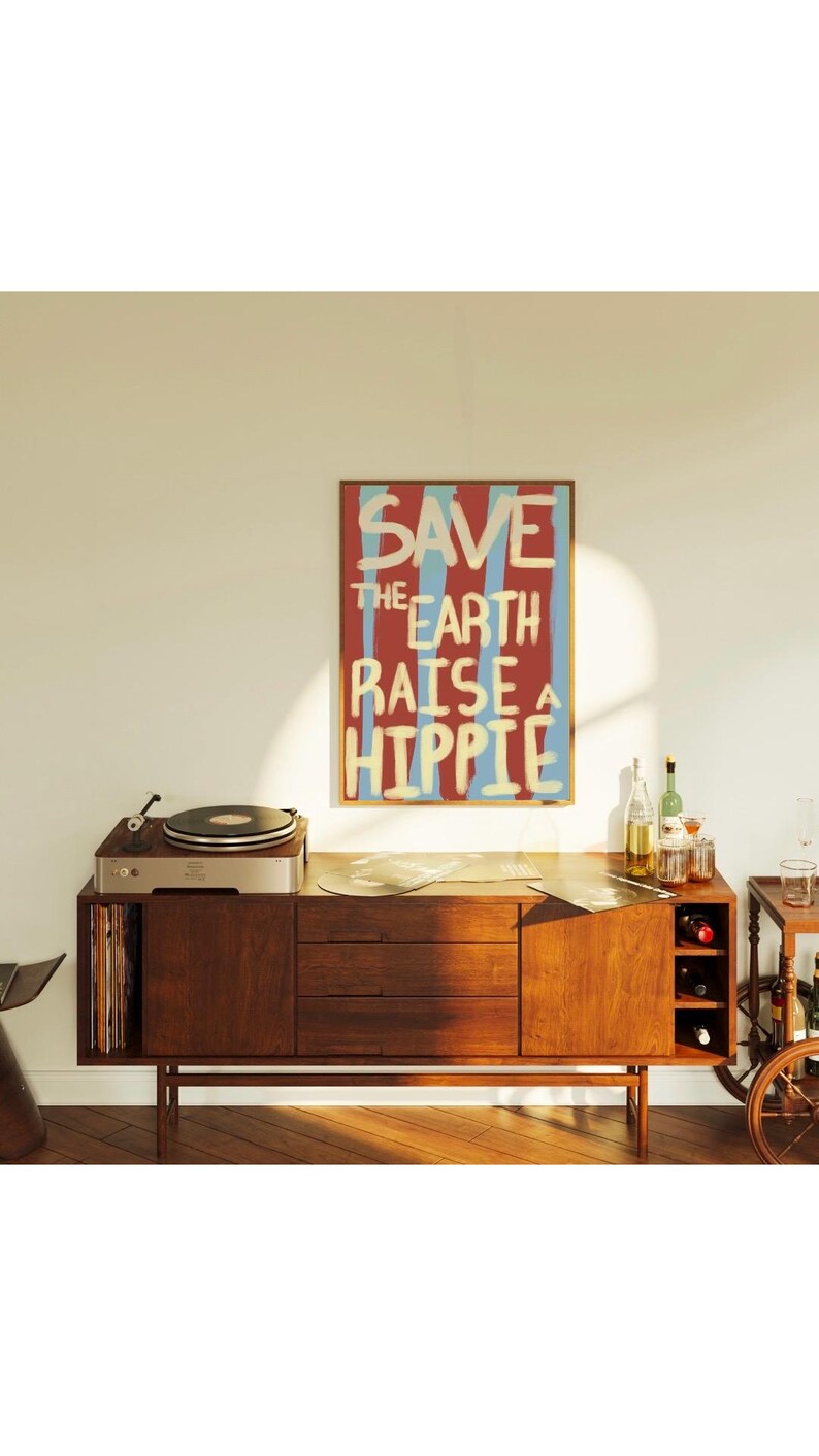 Save the Earth Raise a Hippie Printable Wall Art 70s Decor Poster Print ...