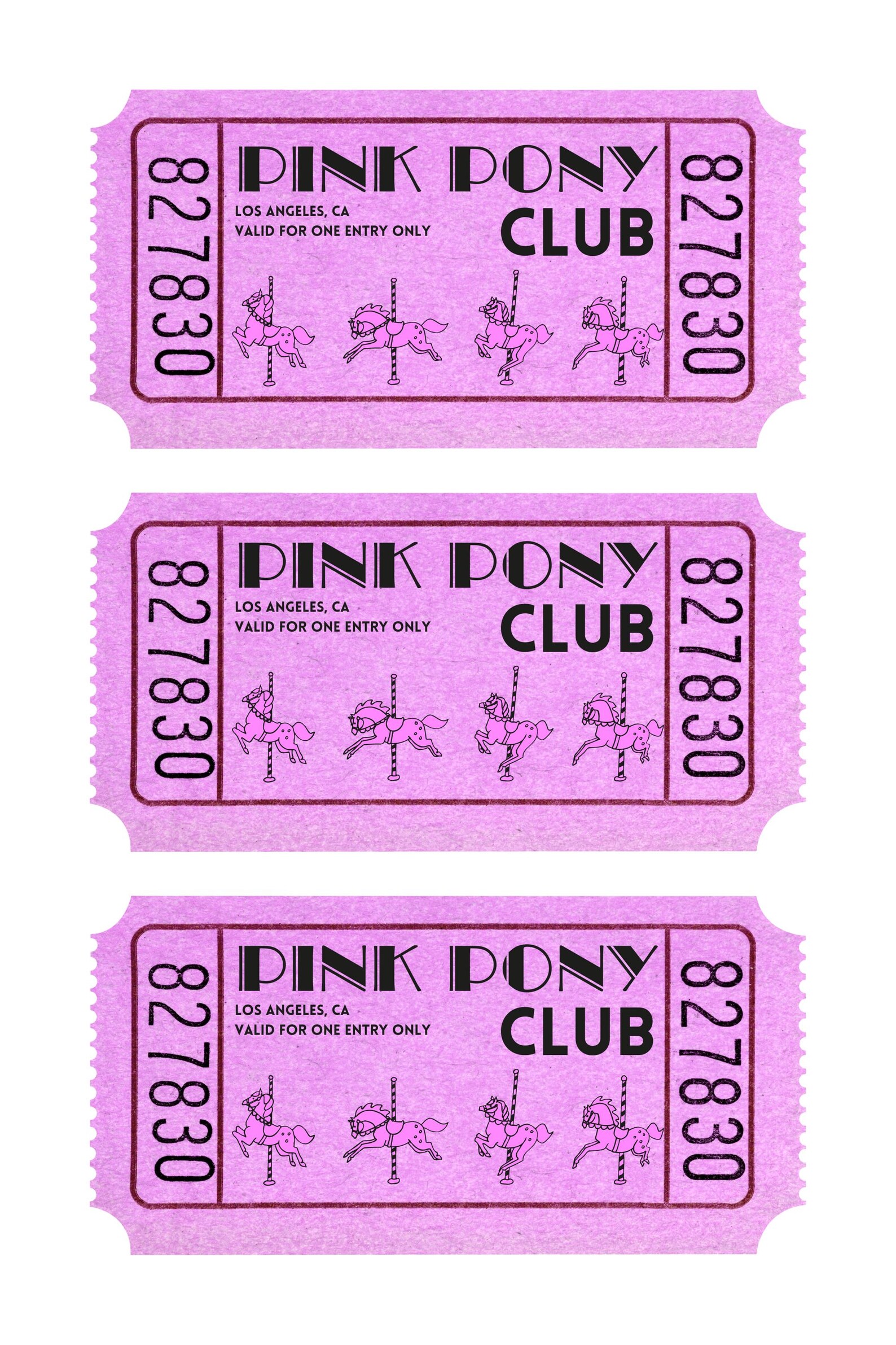 Pink Pony Club Art Deco Bar Ticket Printable Wall Art Decor Typography ...