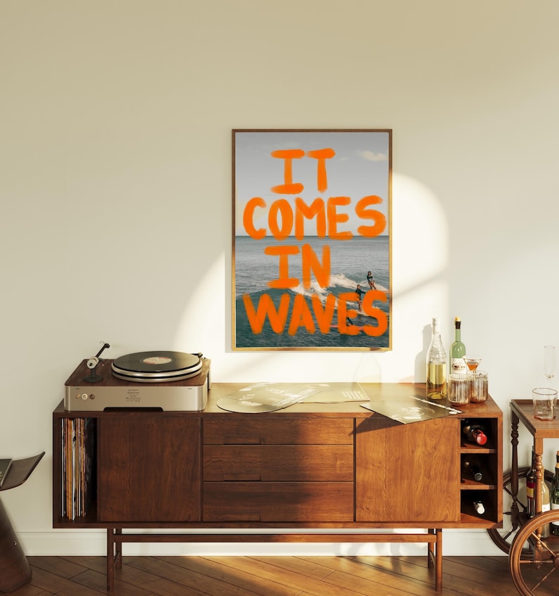 It Comes in Waves Surf Beach Coastal Printable Wall Art Poster ...