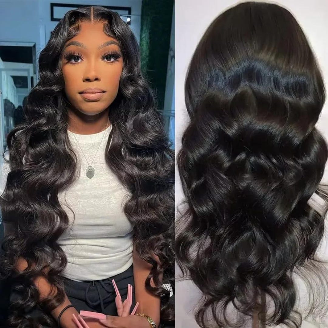 180 Density 20 Inch Transparent HD Lace Frontal Body Wave Wigs Human ...