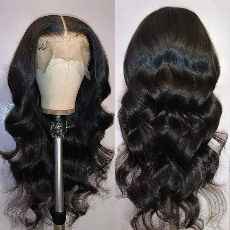 180 Density 20 Inch Transparent HD Lace Frontal Body Wave Wigs Human ...