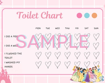 Princess Potty Chart Princess Toilet Training Chart - Etsy