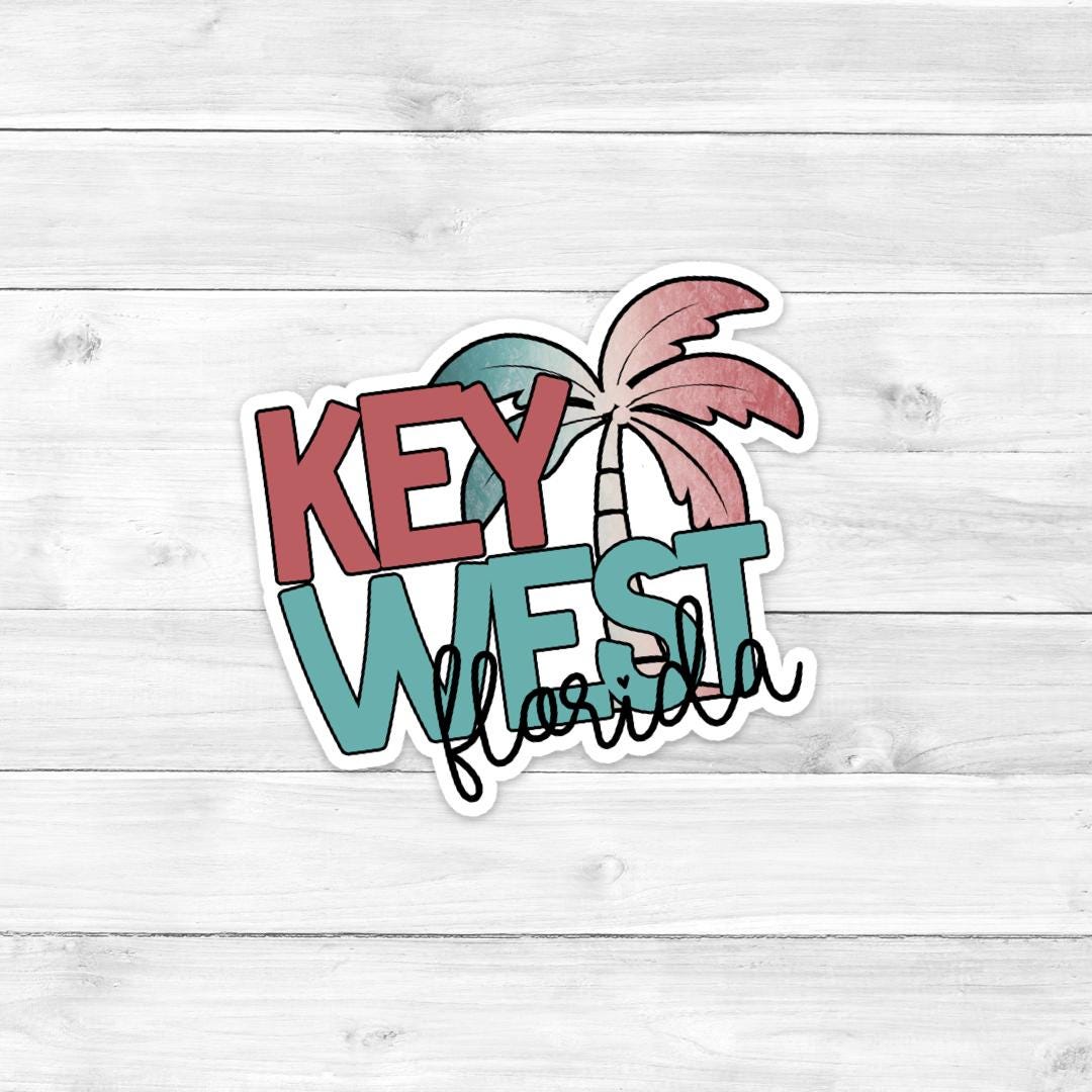 Key West Palm Tree Travel Sticker for Car Window, Luggage or Suitcase ...