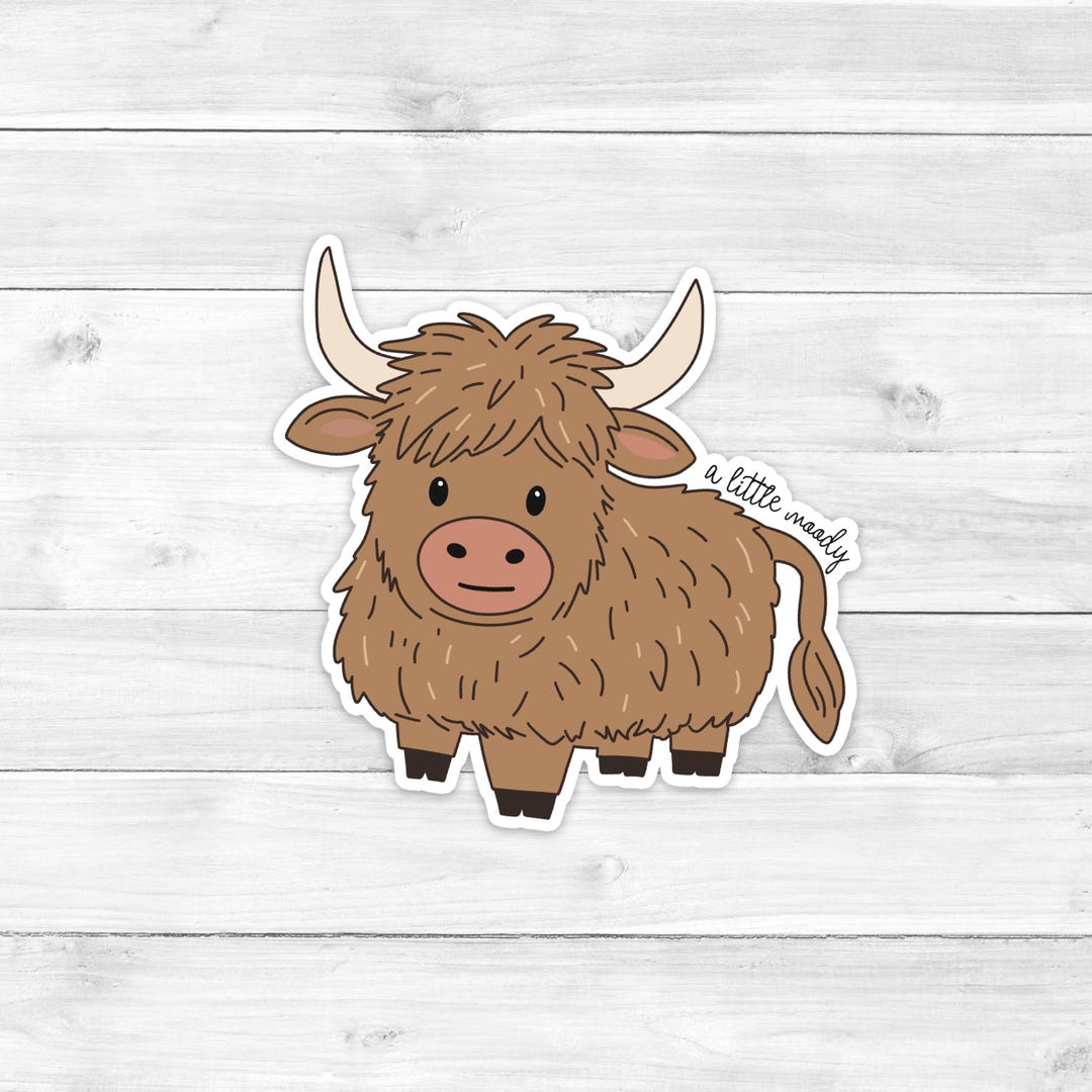 Highland Cow Sticker: Waterproof Vinyl Decal - Etsy