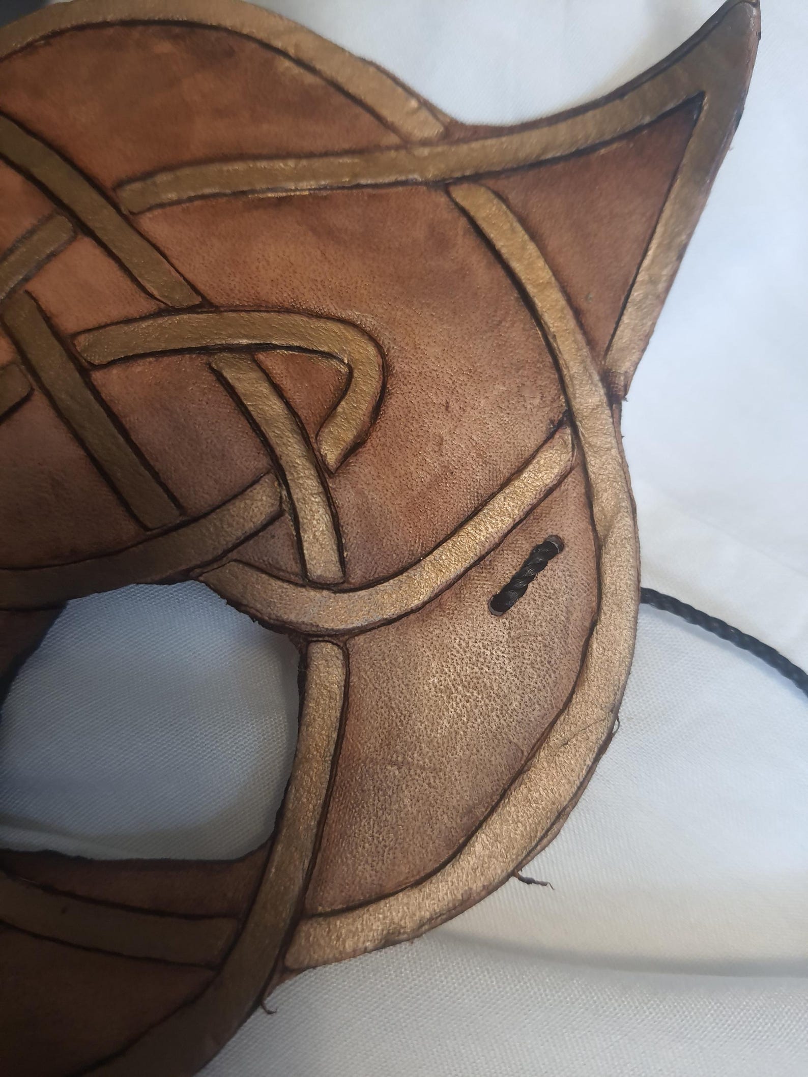 Leather Celtic Knot Cat Mask. New. OOAK. Brown and Bronze Color ...