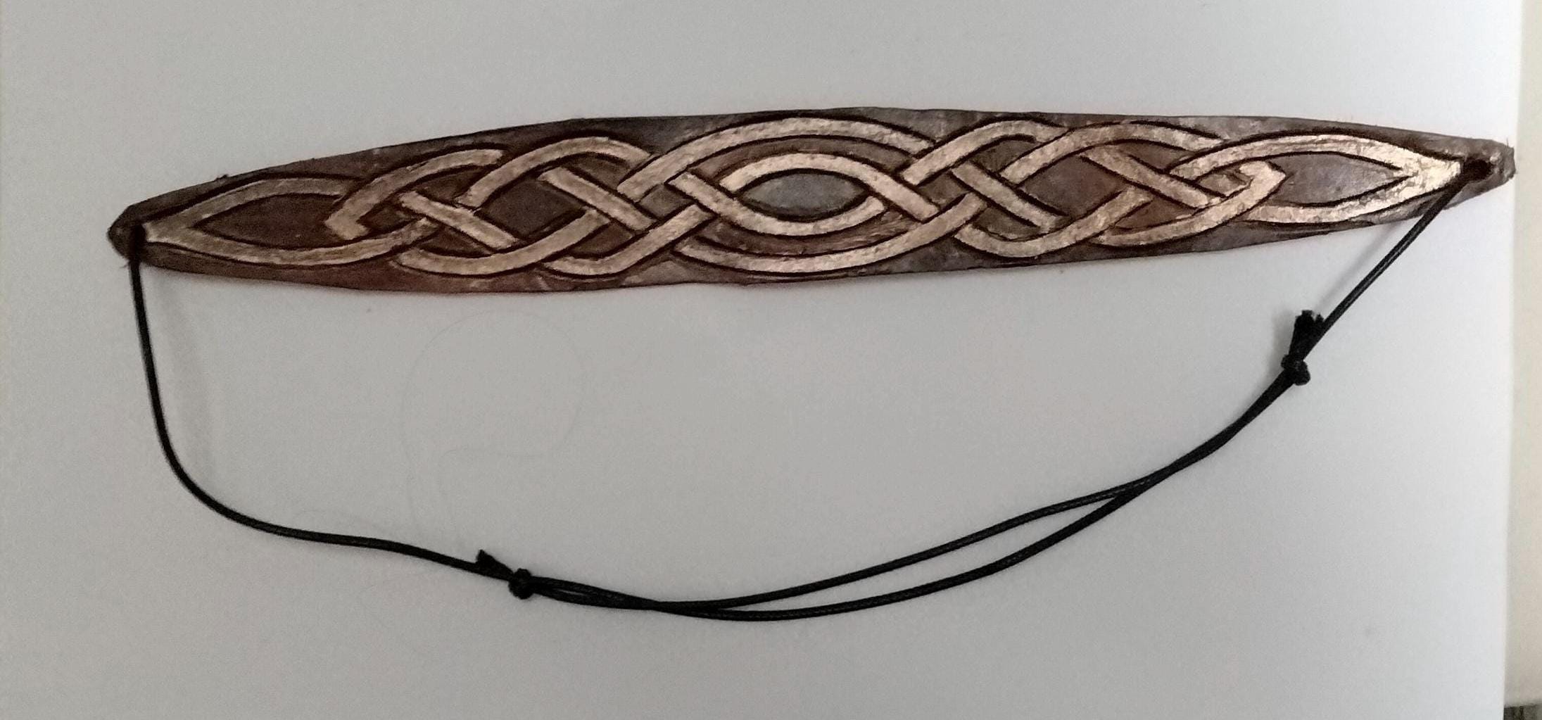 Celtic Knotwork Head Band, Forehead Band. Leather Tooled, Hand Made in ...