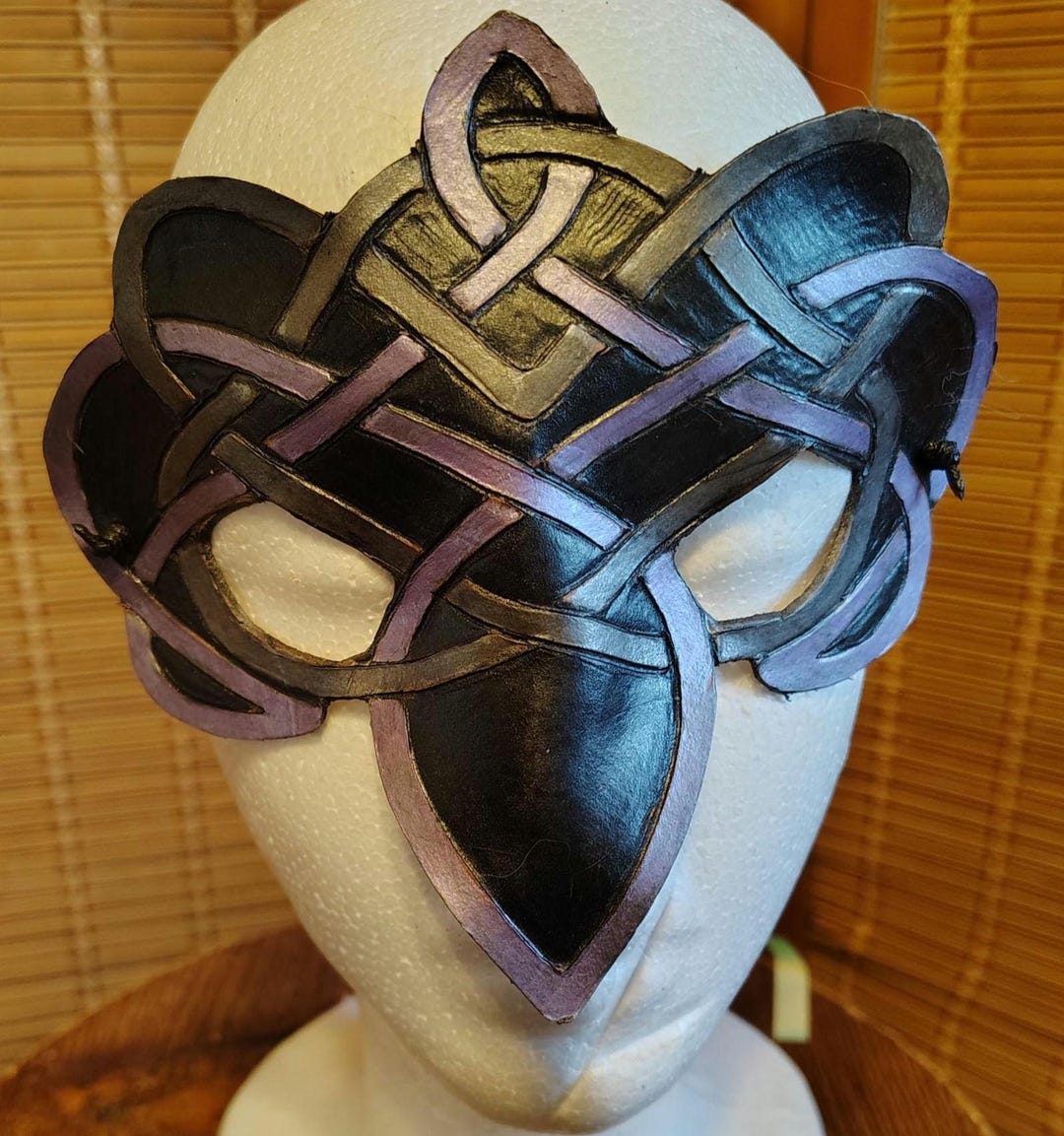 Celtic Raven Mask - Hand Tooled Genuine Leather - Original Art. Made in ...
