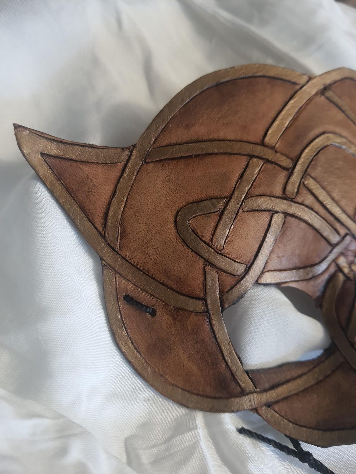 Leather Celtic Knot Cat Mask. New. OOAK. Brown and Bronze Color ...