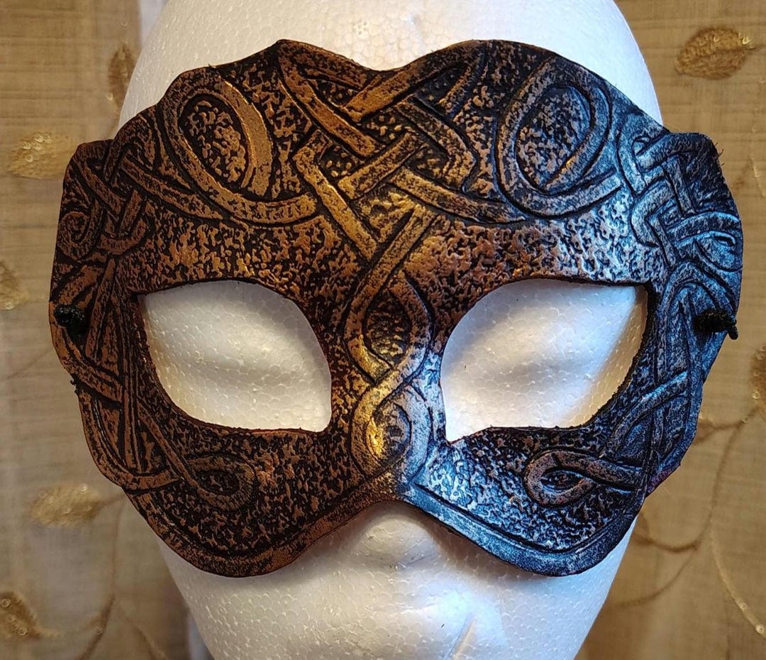 Celtic Leather Mask - Hand Tooled Genuine Leather - Original Art. Made ...
