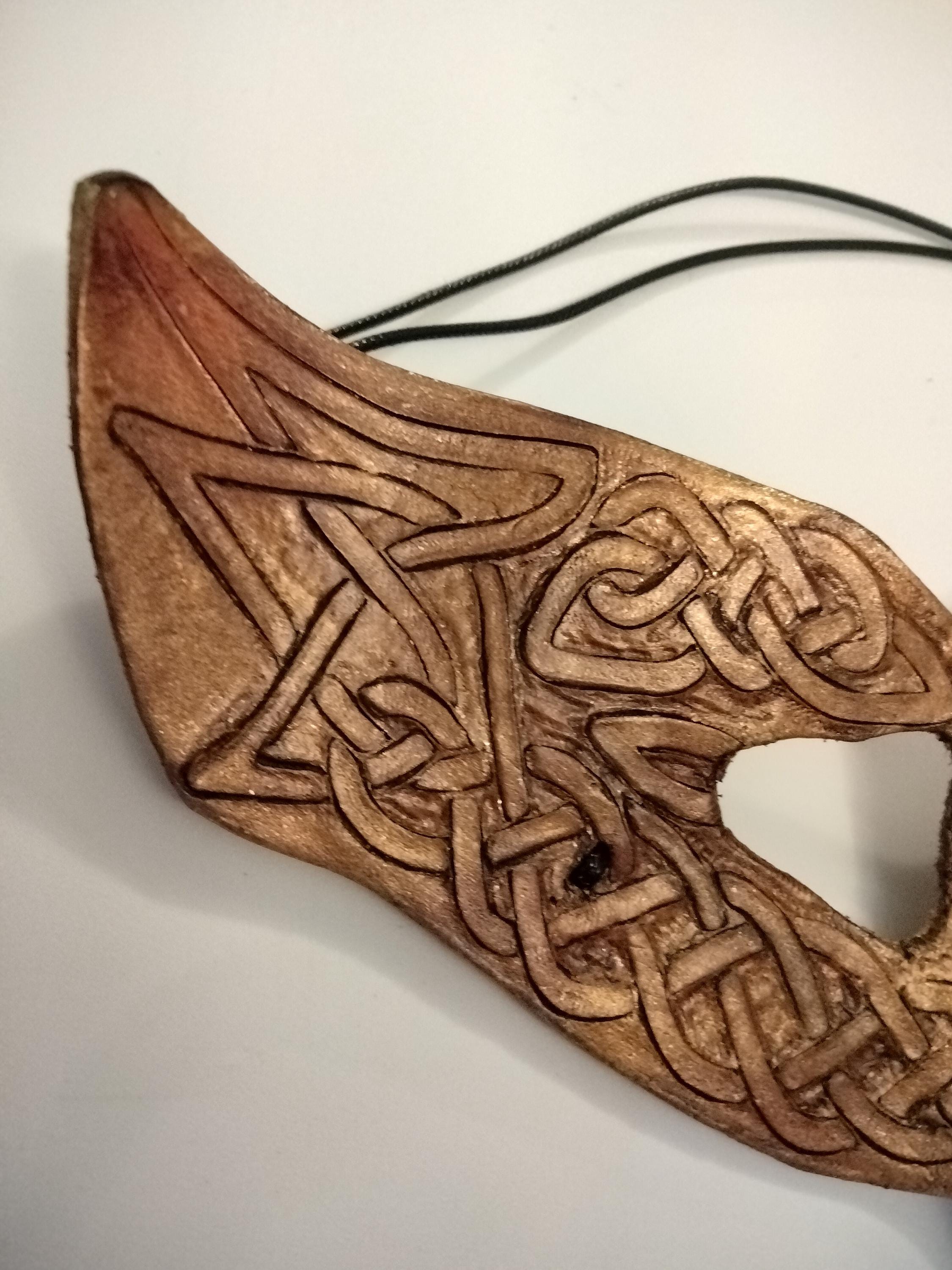 Leather Mask, Hand Tooled, Dragon Mask for Renn Faire, Wiccan ...