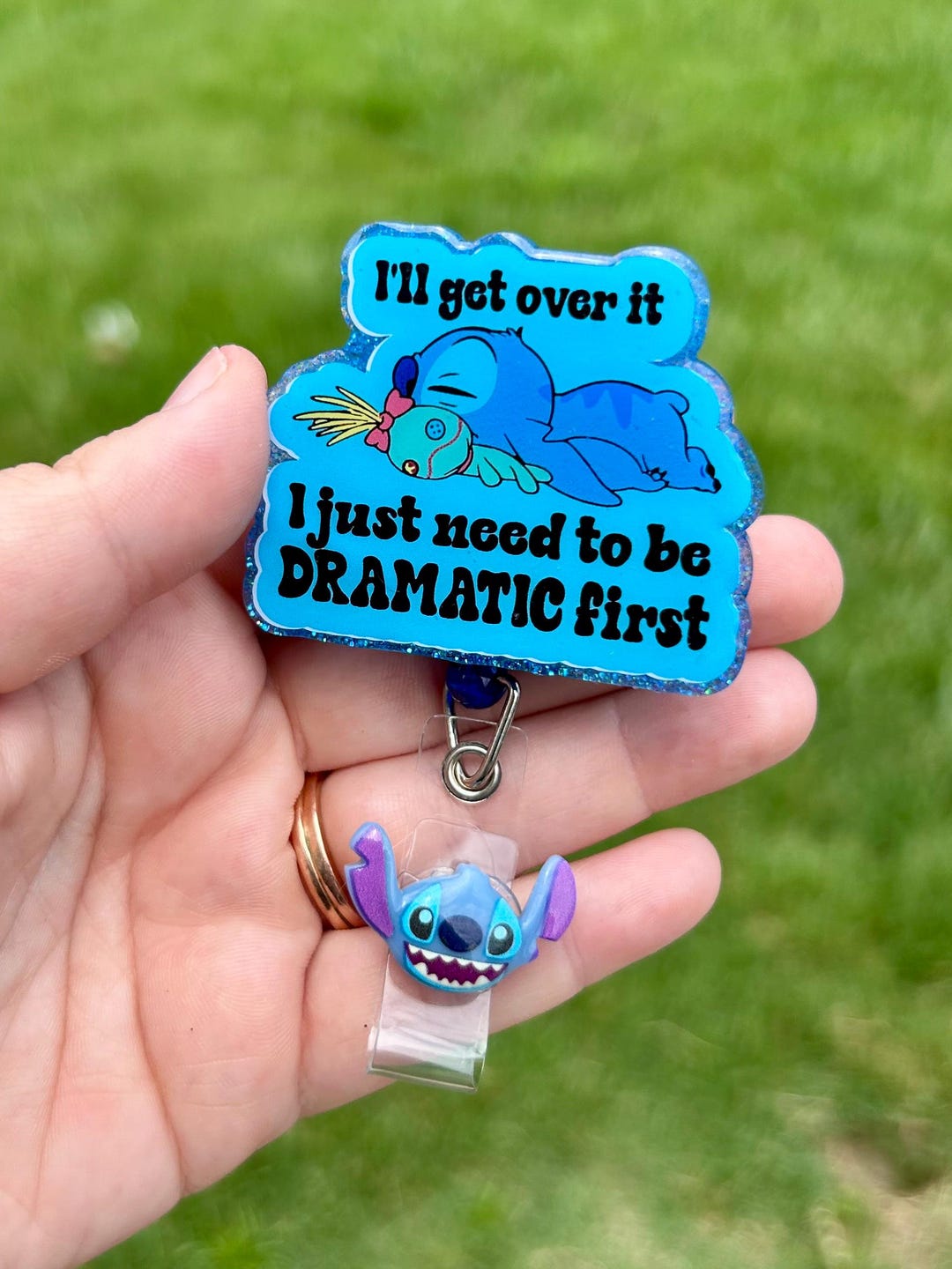 Stitch Badge Reel – Cute Disney ID Holder – Kawaii Nurse Badge Reel ...