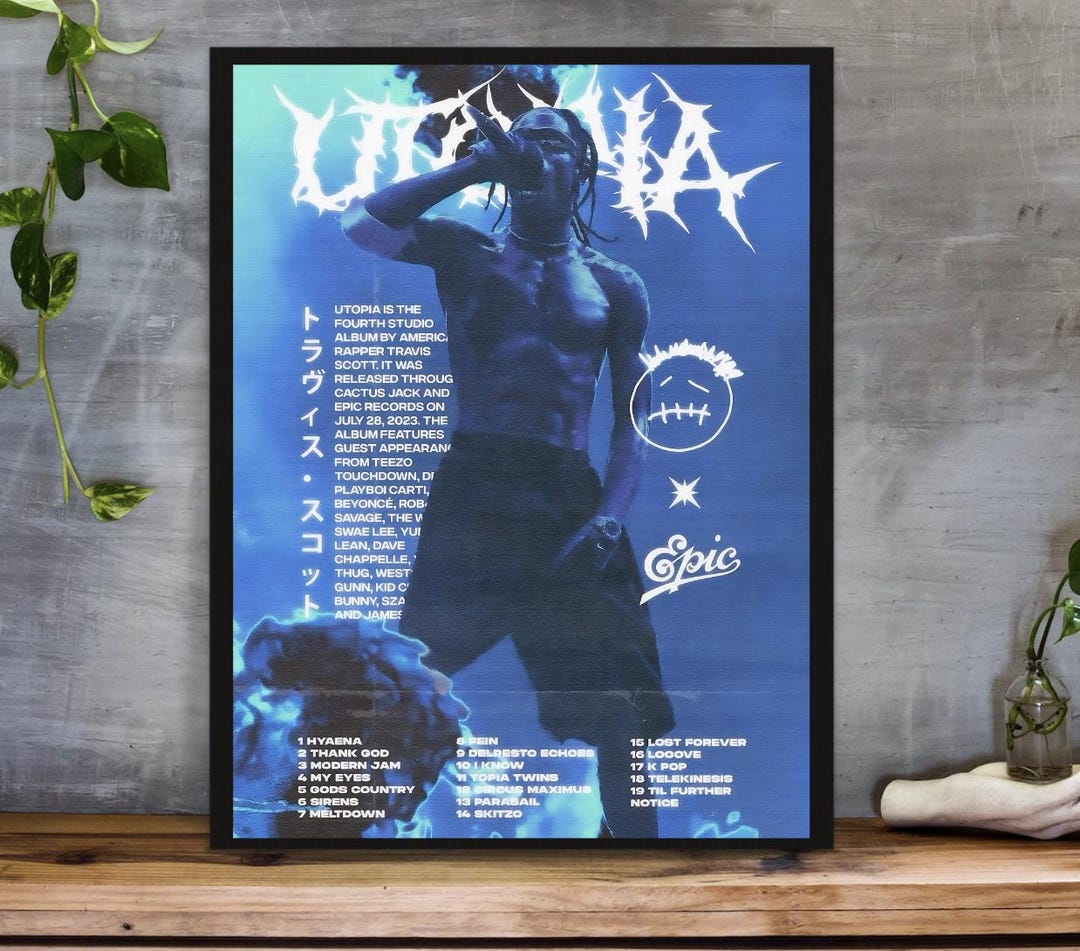 Travis Scott Poster, Travis Scott Wall Art, Music Poster, Spotify ...