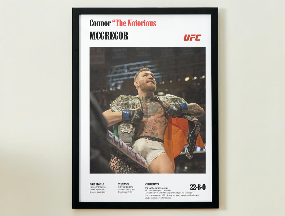 Conor Mcgregor UFC Poster Wall Art, Digital Poster, UFC Poster, Poster ...