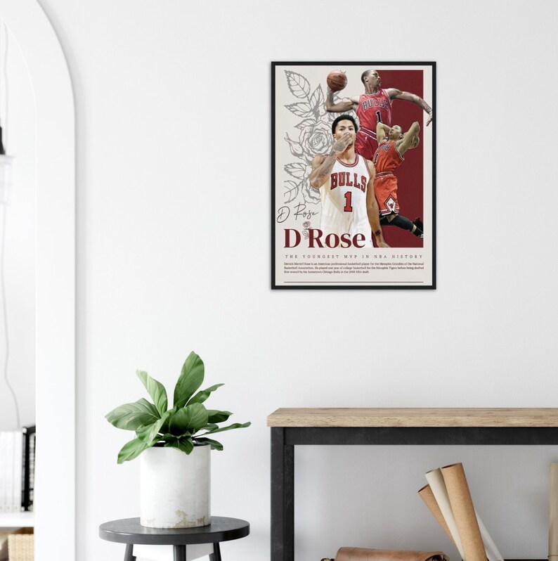 Signed Derrick Rose Poster, Chicago Bulls, NBA Poster, Sports Poster ...