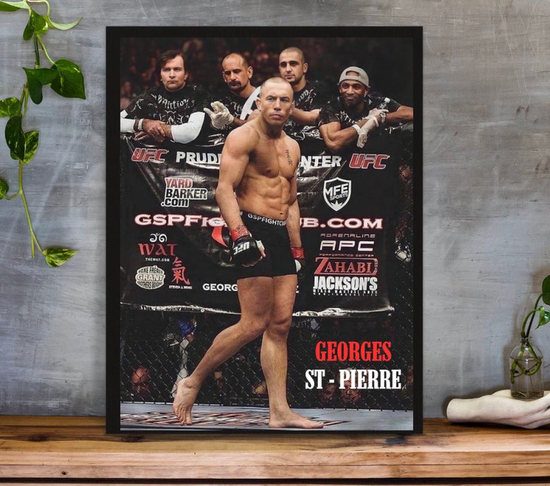 GSP Poster, Georges St-pierre Poster, Free Shipping, UFC Poster, Wall ...