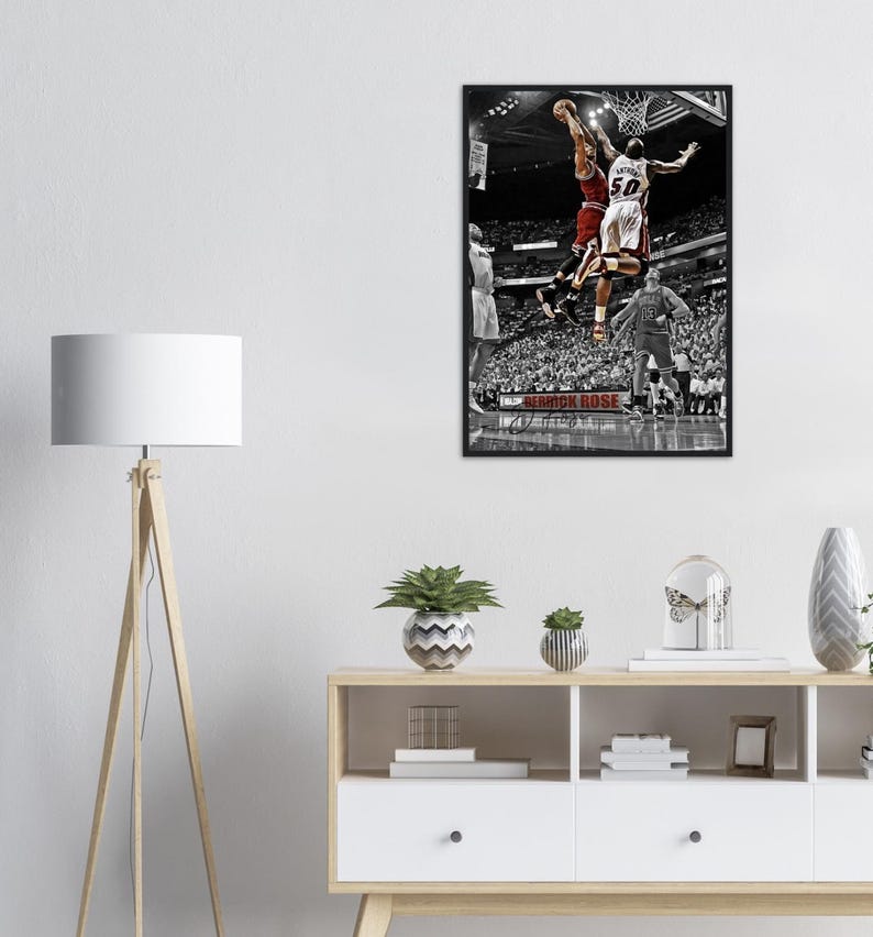 Signed Derrick Rose Poster, Chicago Bulls, NBA Poster, Sports Poster ...