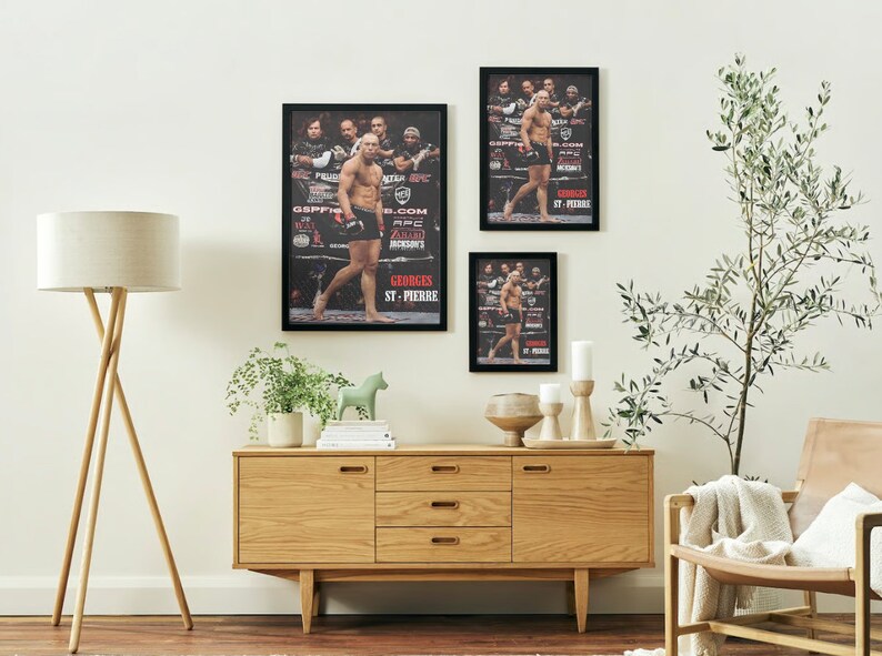 GSP Poster, Georges St-pierre Poster, Free Shipping, UFC Poster, Wall ...