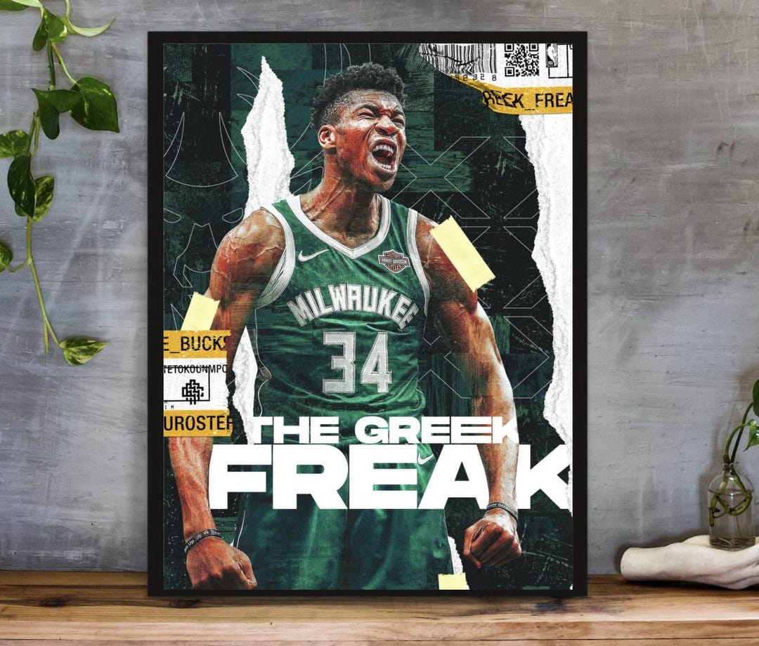Giannis Antetokounmpo Poster, Milwaukee Bucks Poster, Sports Poster ...