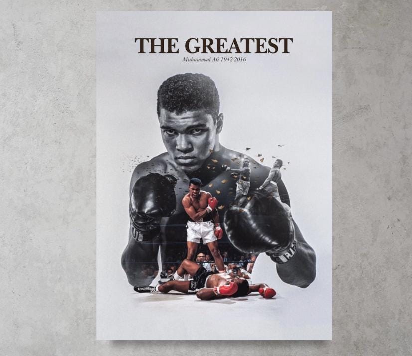 Muhammad Ali Boxing Poster, Vintage Muhammad Ali Print, Wall Art, Retro ...