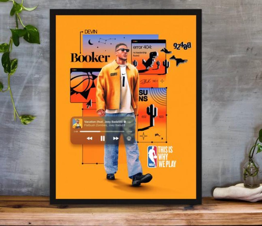 Devin Booker Poster, Phoenix Suns Poster, NBA Poster, Sports Poster ...
