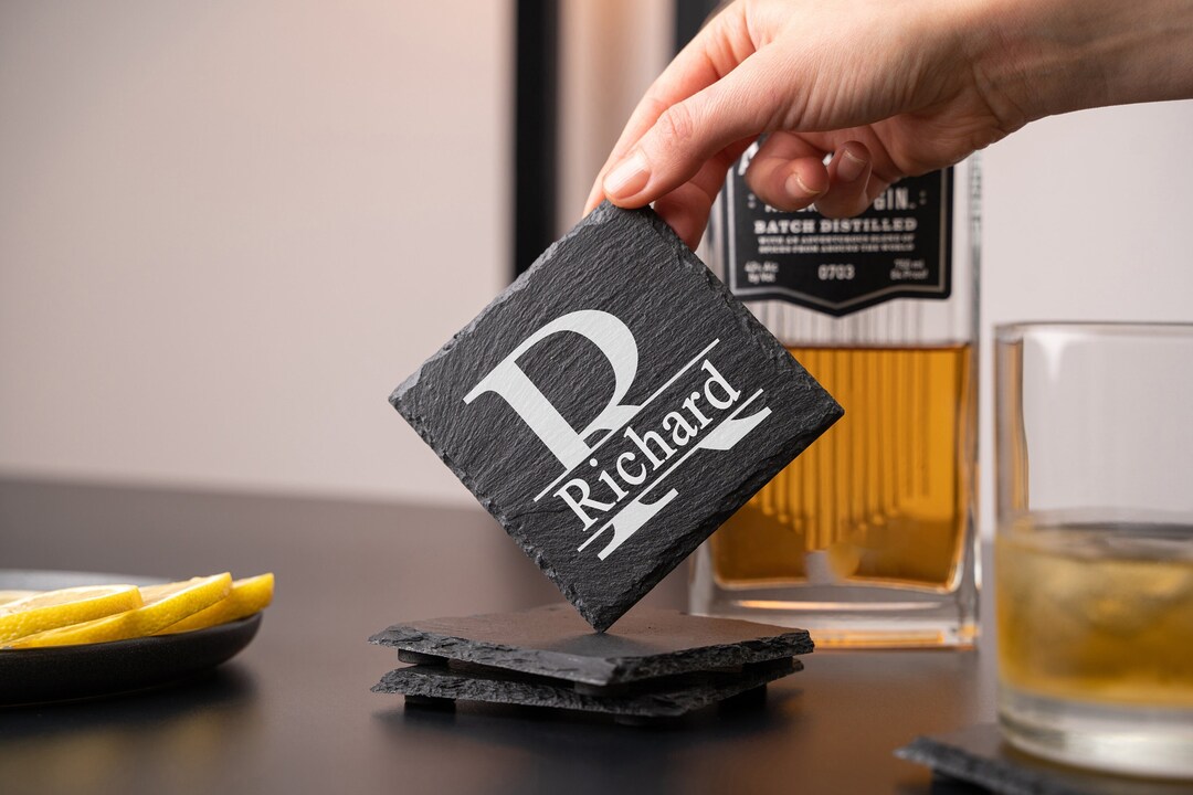 Wedding Coasters Gift Set of 4, Personalized Slate Coasters ...