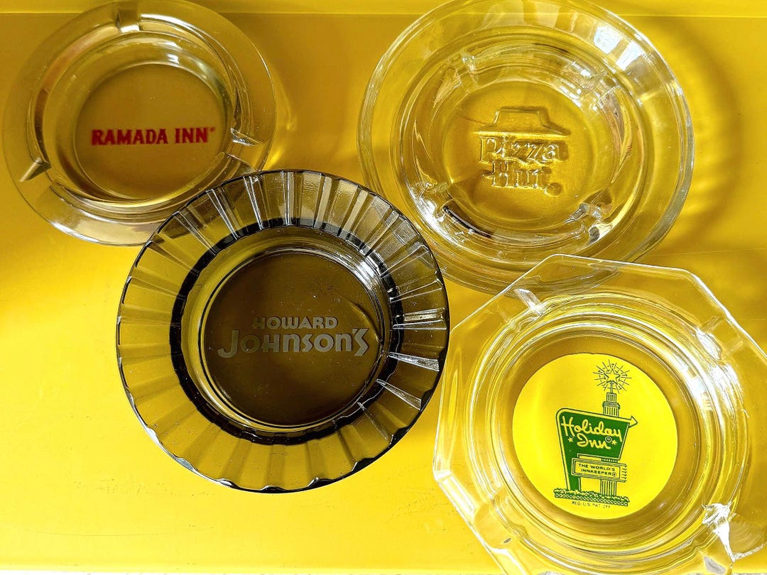 Collection of 4 Vintage Ashtrays From Popular National Brands Howard ...