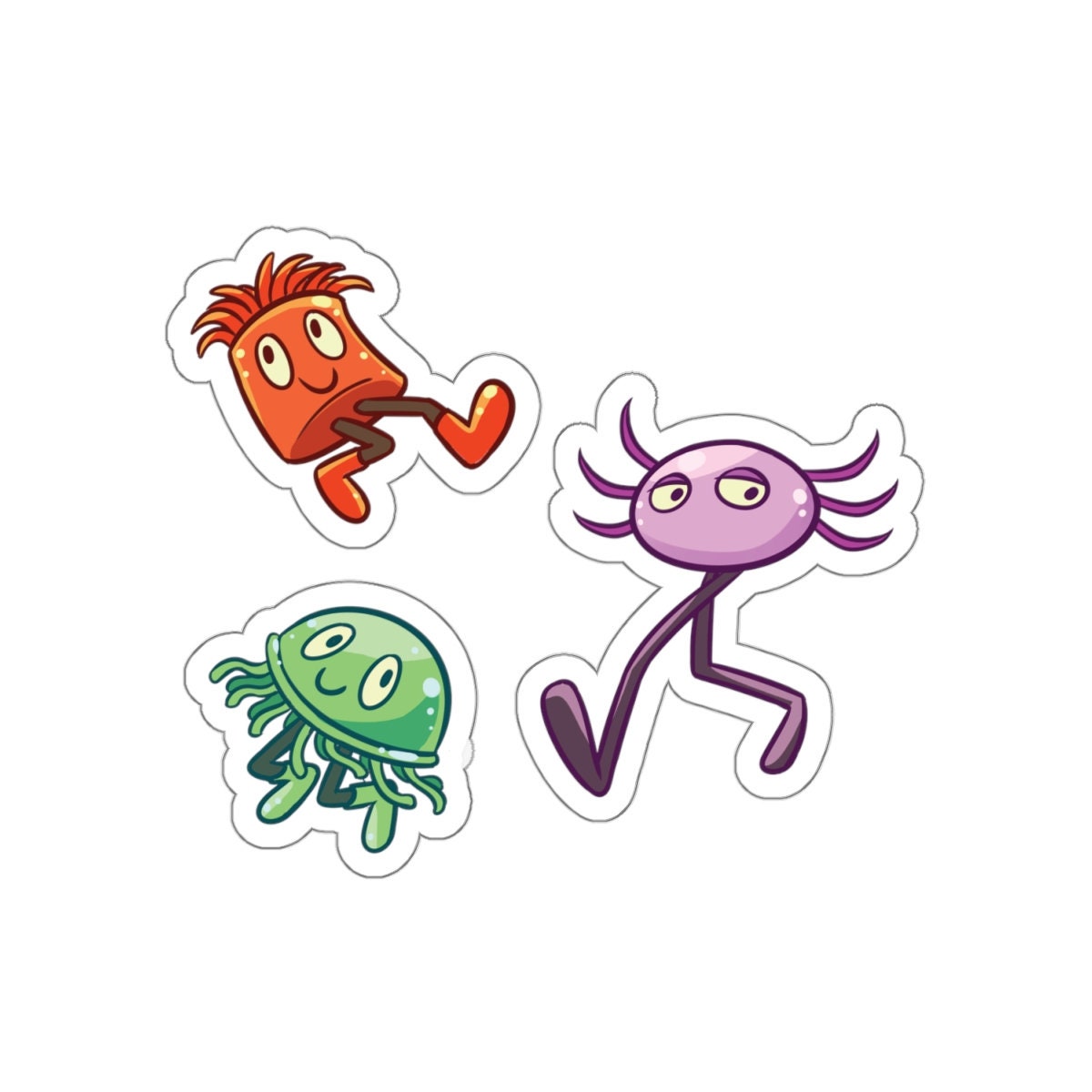 Kinito Pet Kinitopet Axolotl Jade Jellyfish Sam Anemone 3 Stickers ...