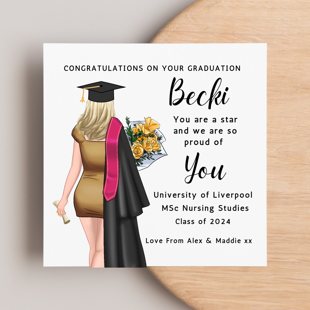 Congratulations on Your Graduation Card for Her Girls Personalised ...