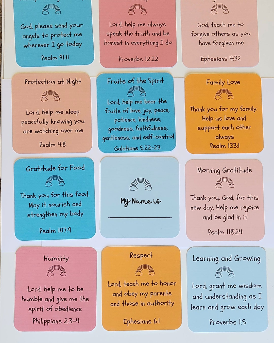 Mini Daily Prayer CARDS | Affirmations | Children | Positivity Cards ...
