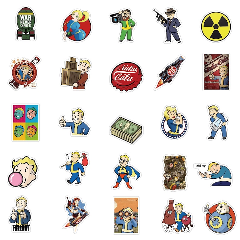 FALLOUT GAME Stickers #1 10/25/50 PCS, No Duplicates, Fallout Video ...