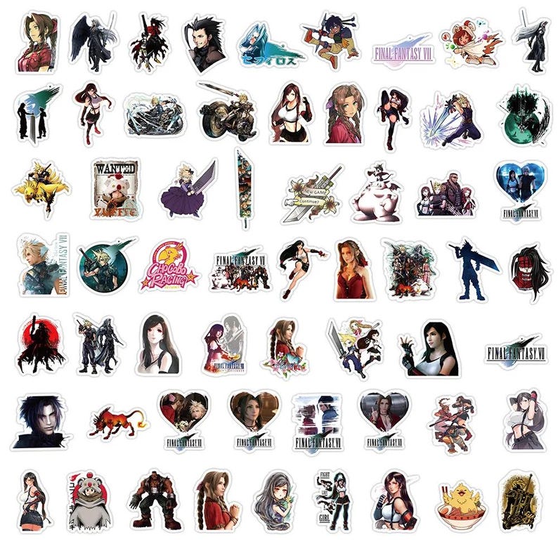 FINAL FANTASY Online Game Stickers, 10/25/50, No Duplicates, Final ...