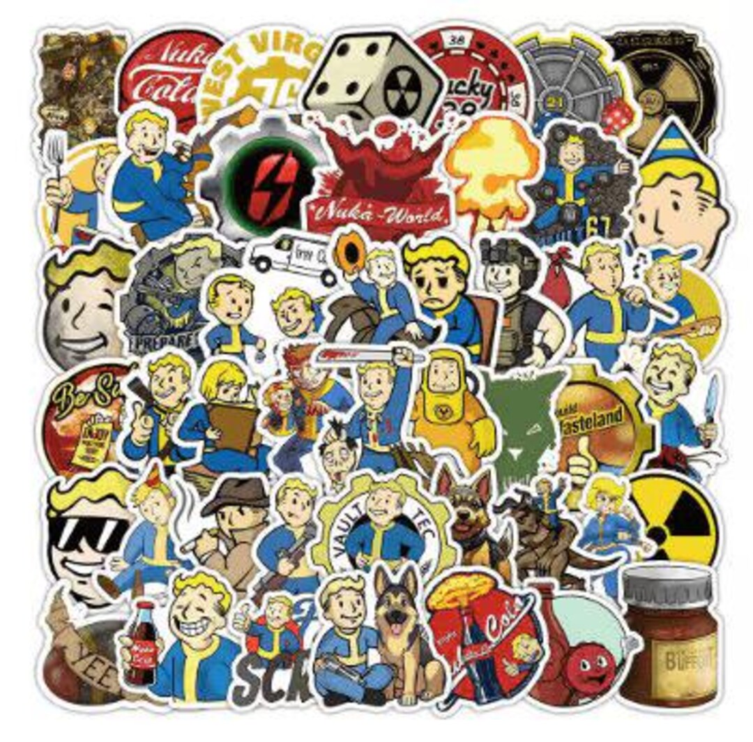 FALLOUT GAME Stickers #2 10/25/50 PCS, No Duplicates, Fall Out Video ...