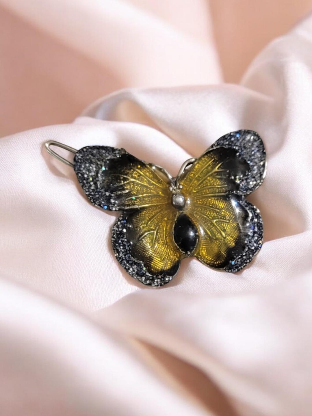 Gerard Yosca Butterfly Enamel & Rhinestone Barrette - Etsy