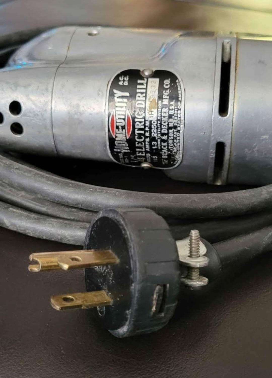 Vintage 1/4 Inch Electric Drill by Home Utility Working Good Condition ...