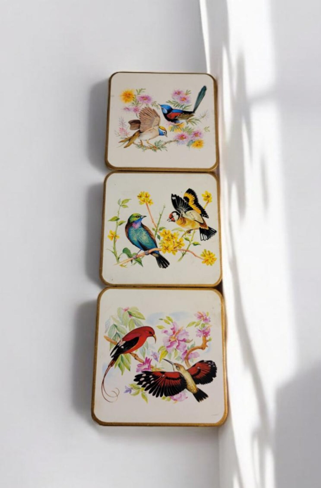Placemats by Win-el-ware Birds Set of 3 6x6 Vintage - Etsy