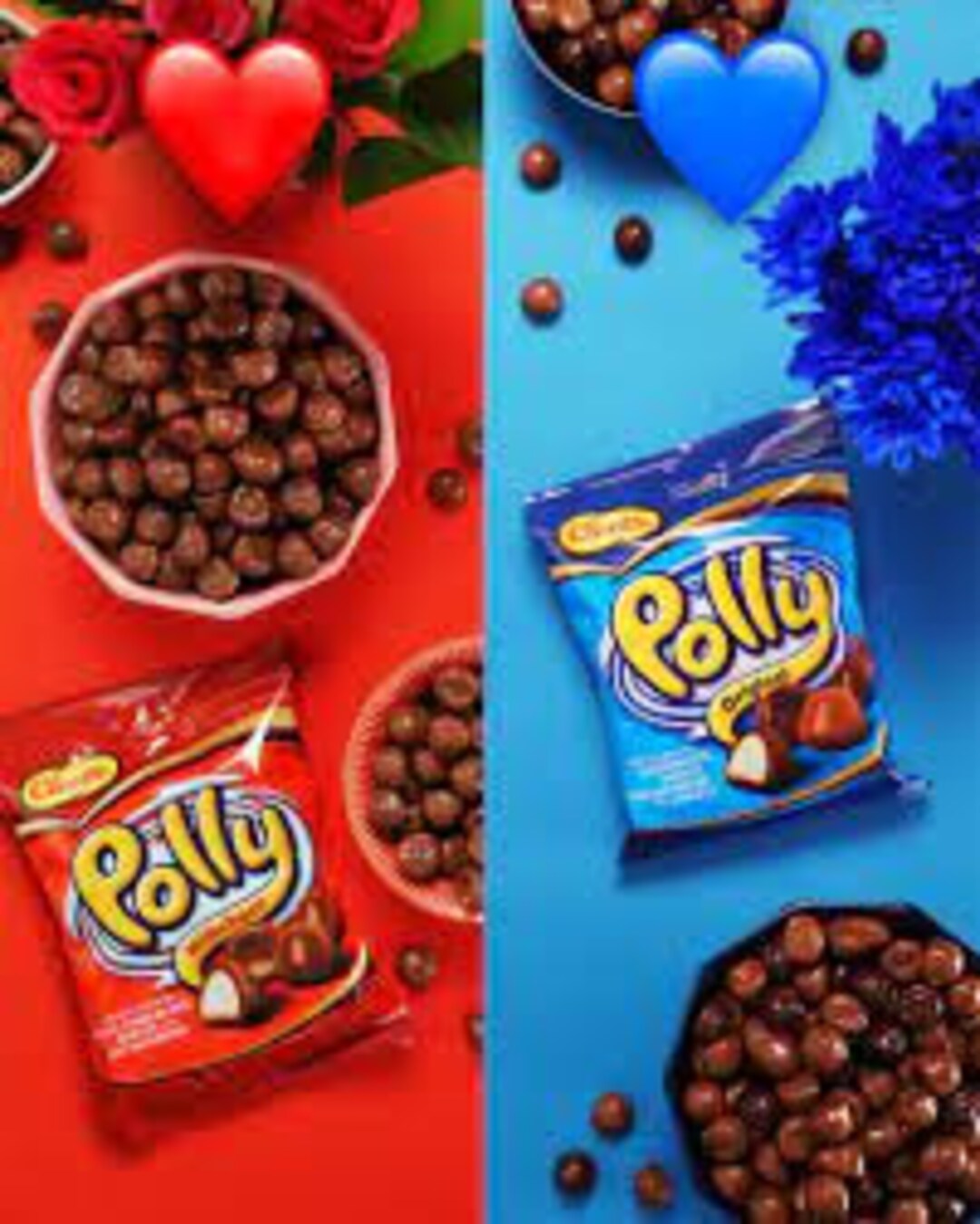 Polly 2 Bags Blue & Red 400g Swedish Candy, Milk Chocolate, Chocolate ...
