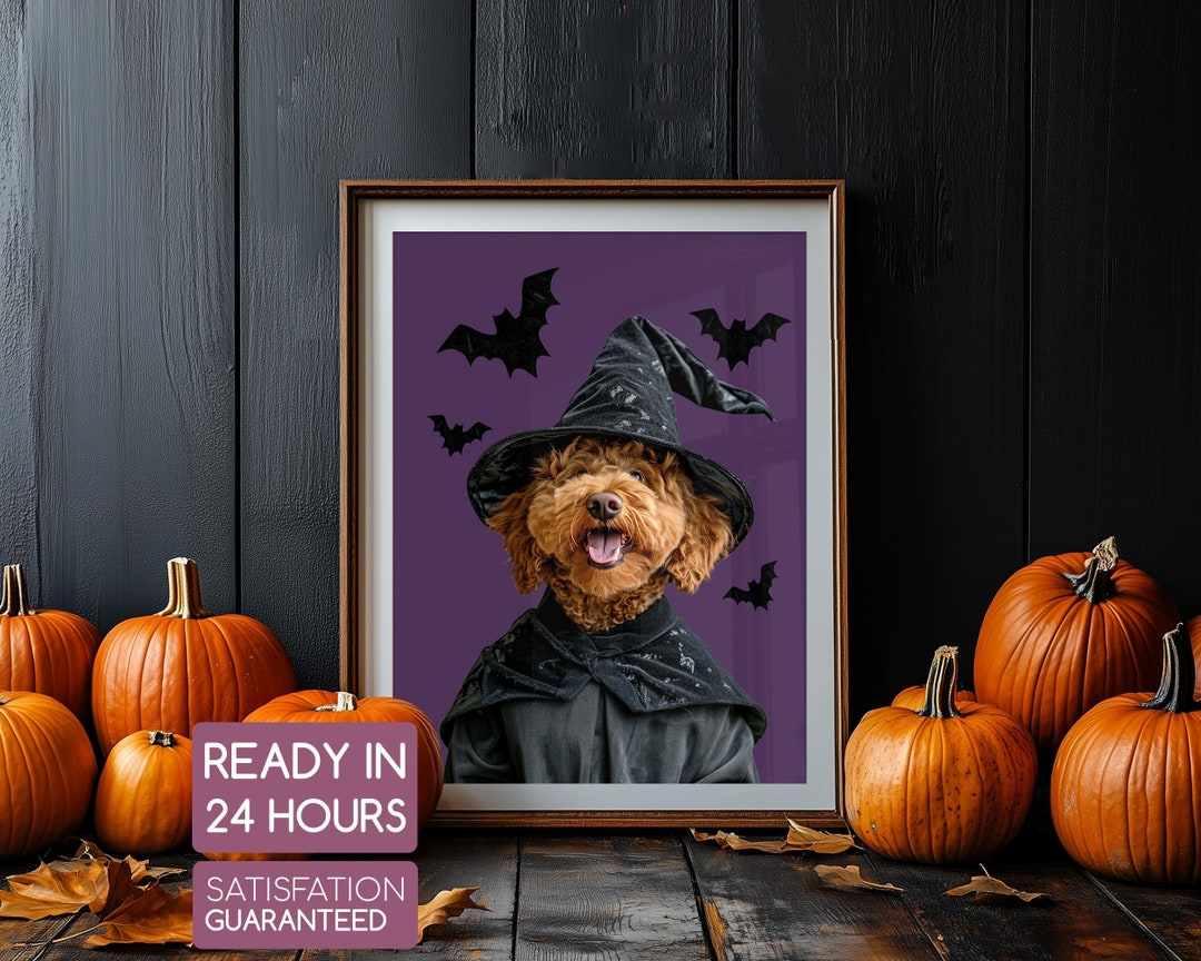 Custom Dog Portrait for Halloween, Funny Pet Portrait, Personalized Dog ...