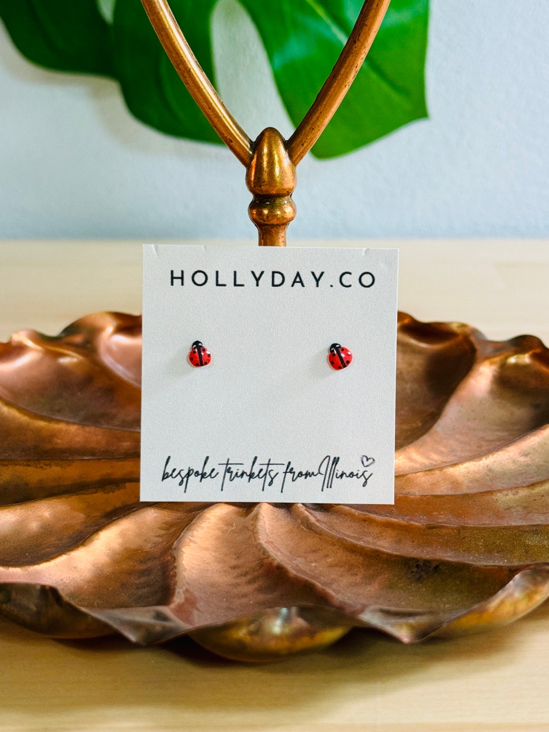 Lucky Lady Bug Insect Ladybug Ice Cream Stud Post Earrings Dainty Cute ...