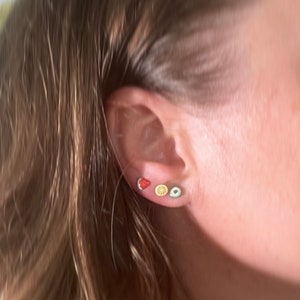 Lucky Lady Bug Insect Ladybug Ice Cream Stud Post Earrings Dainty Cute ...