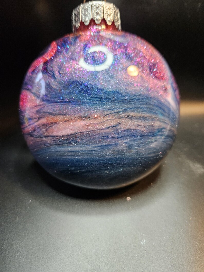 Beautiful Alcohol Ink Resin Swirl Ornament Art Shatterproof Glitter ...