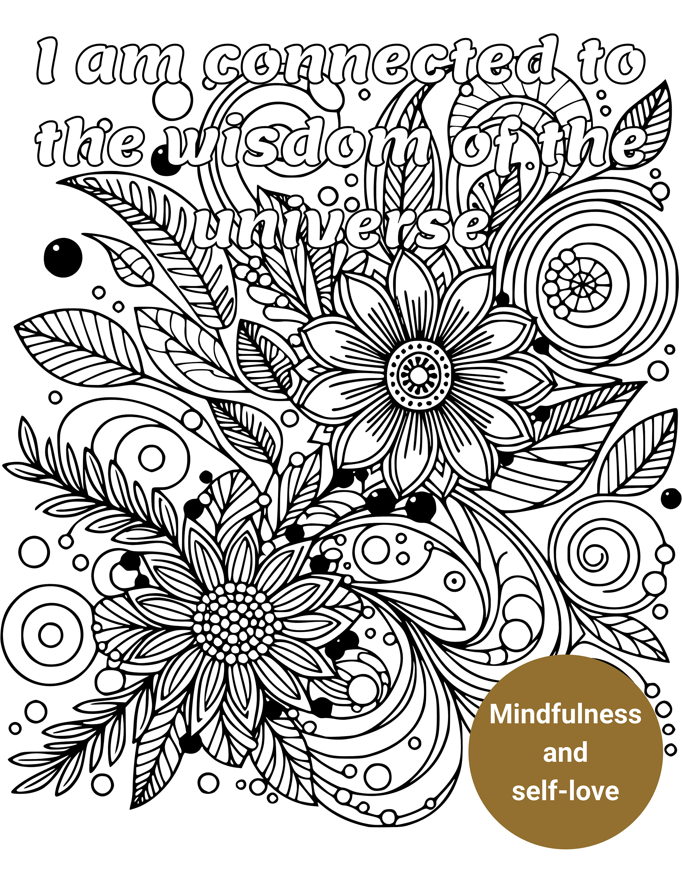 10 Positive Affirmations Coloring Pages Pack 2 Manifesting Law of ...