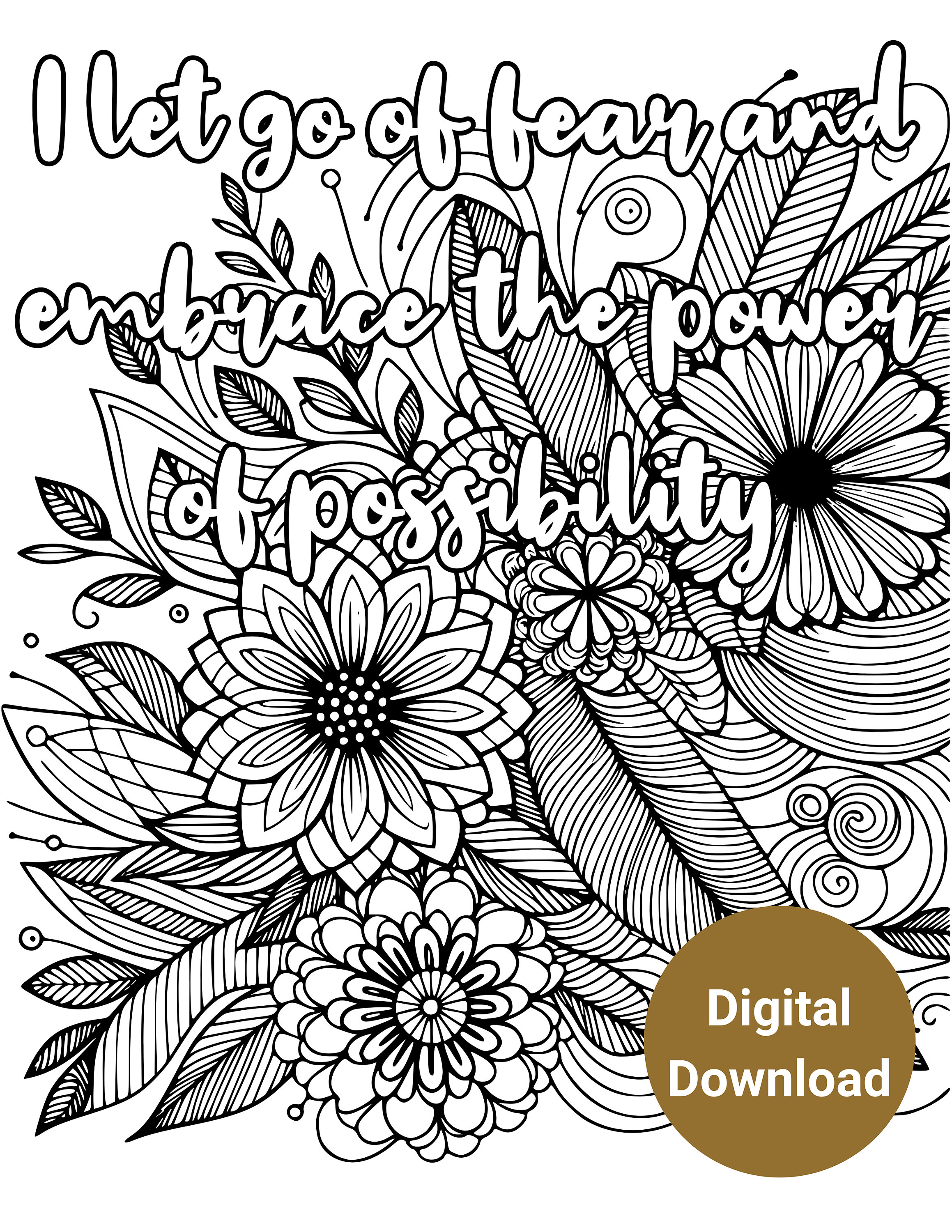 10 Positive Affirmations Coloring Pages Pack 2 Manifesting Law of ...
