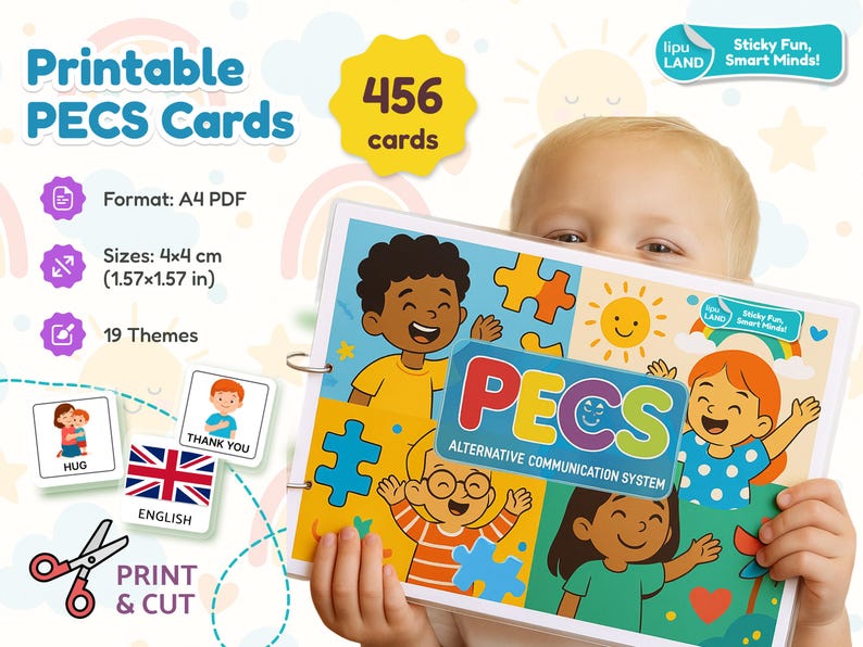 Printable PECS Communication Cards for Kids | 456 Visual Flashcards for ...