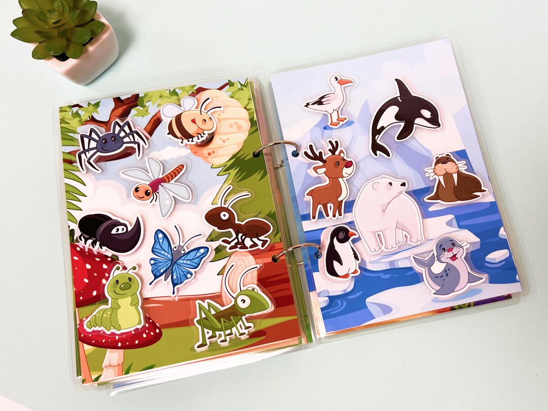 World Animals Toddler Busy Book, Homeschool Pre-k Toddler Learning ...