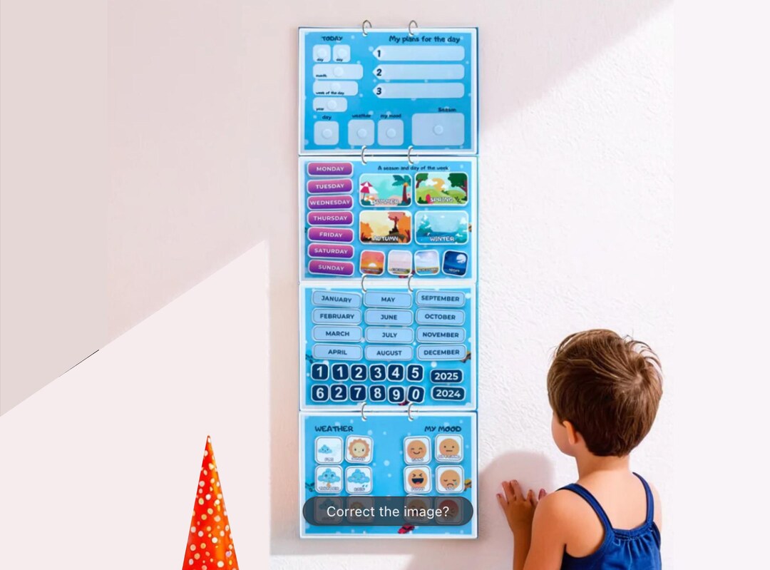 My First Calendar for Kids | Daily Visual Schedule, Montessori Routine ...