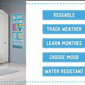 Blue Curriculum Calendar for Boys, Children Homeschool Learning ...