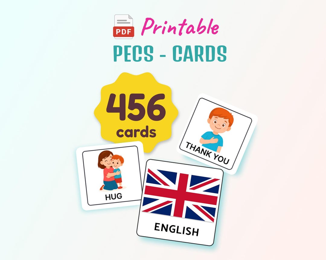 Printable PECS Flashcards for Autism | 456 Visual Cards for Speech ...